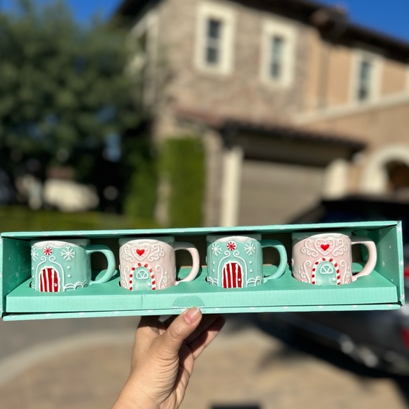 LANG | Holiday | Lang 4 X Espresso Mugs Gingerbread House Blue Pastel ...